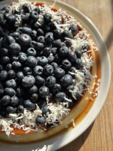 Blueberry Coconut Flan