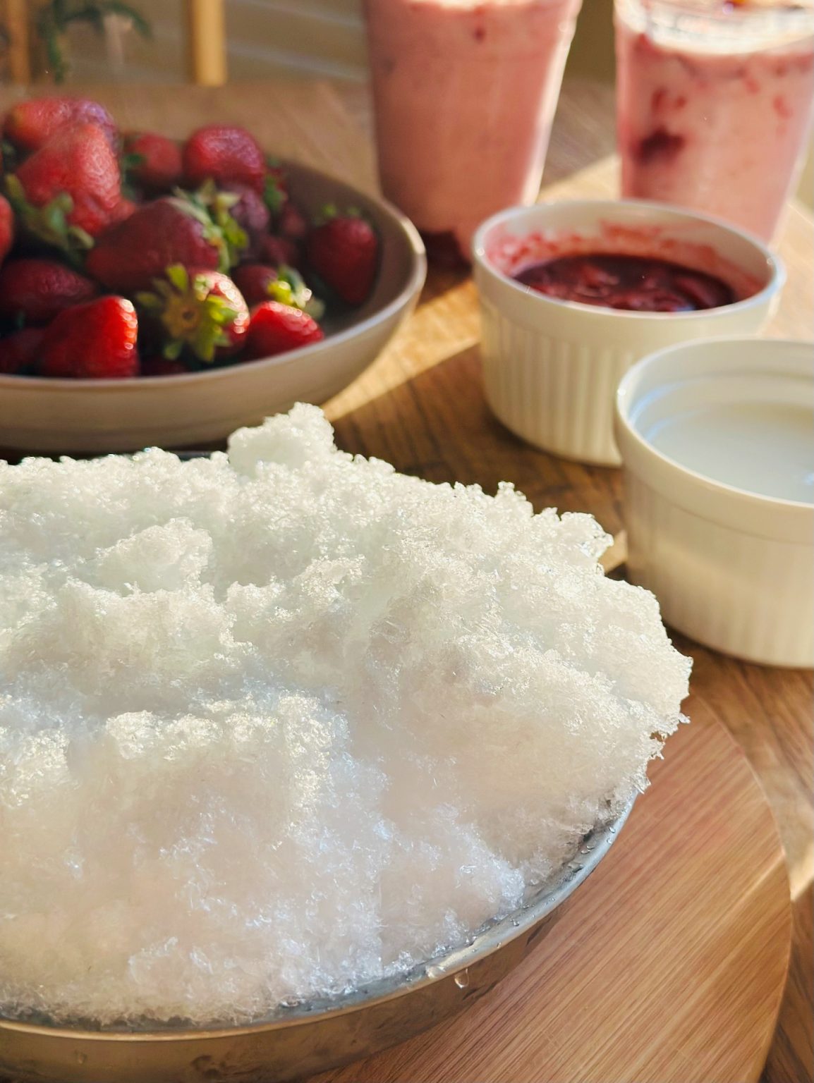 Strawberry & Cream Raspado (Shaved Ice)