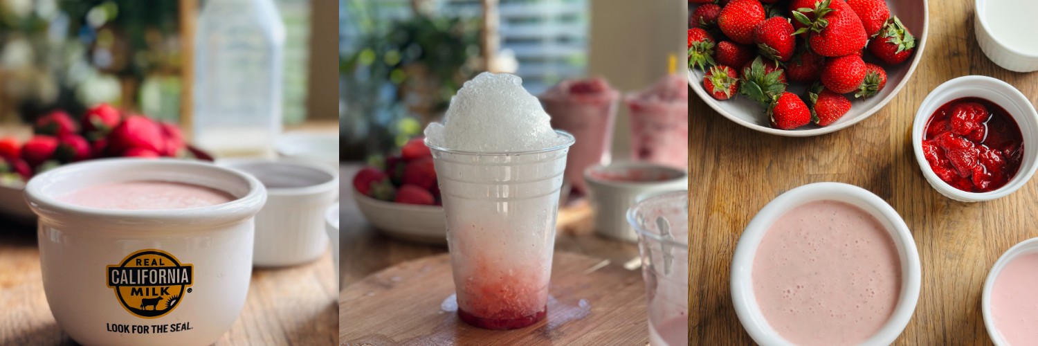 Strawberry & Cream Raspado (Shaved Ice)